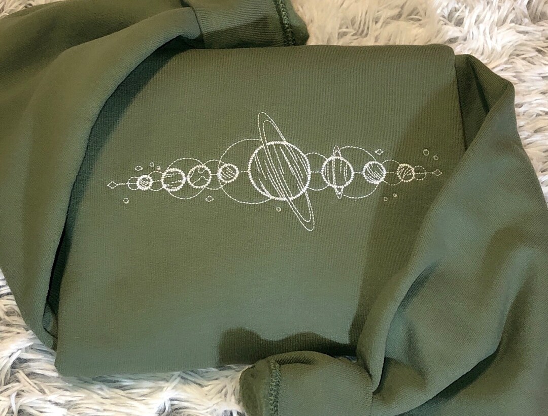 Vintage Planets Embroidered Sweatshirt, Planets Shirt, Celestial ...