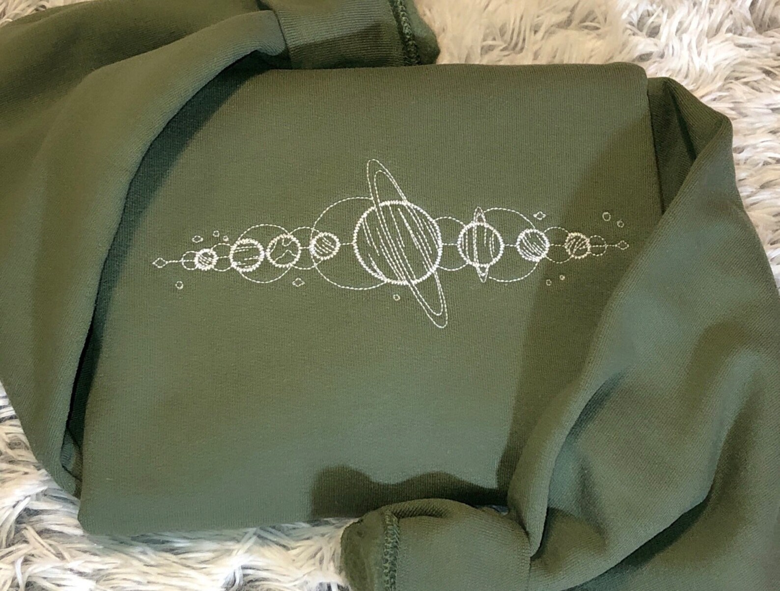 Vintage Planets Embroidered Sweatshirt, Celestial Astrology Solar ...
