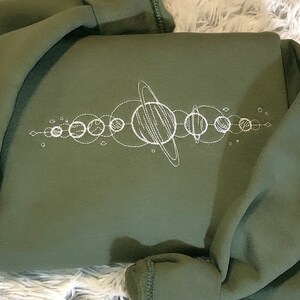Vintage Planets Embroidered Sweatshirt, Celestial Astrology Solar ...