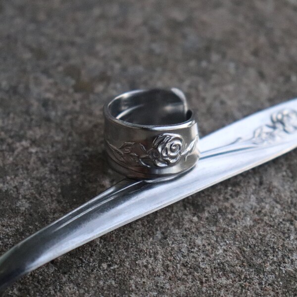 Floral Spoon Ring - Etsy