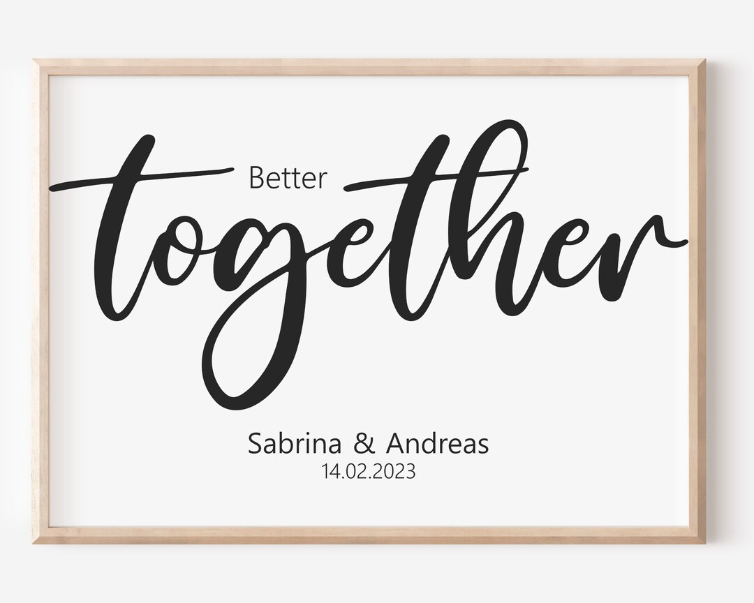 Personalized Couple Poster | Better Together | Engagement ...