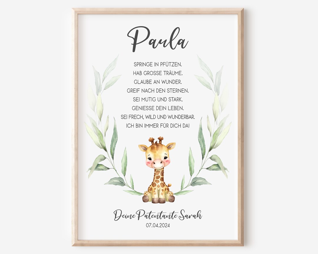 Godparent Letter for Godchild | Baptism Poster Blessing | Personalized ...