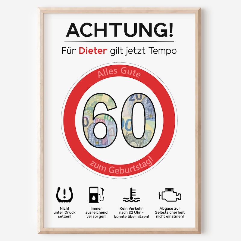 60. geburtstag schild - Etsy.de