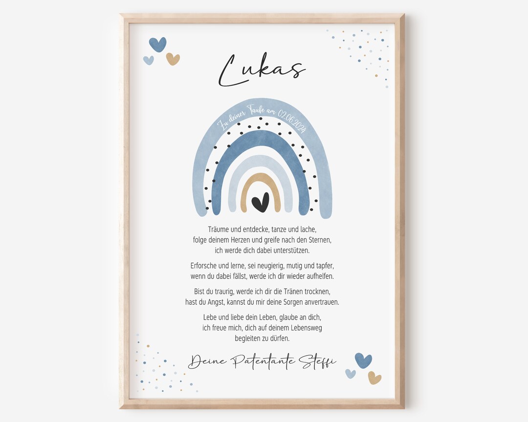 Godchild Sponsorship Letter | Baptism Poster | Personalized ...