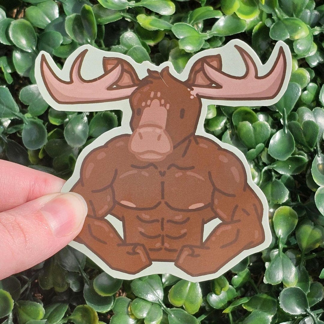 Moose-cles Glossy Vinyl Sticker: Buff Gym Motivation - Etsy
