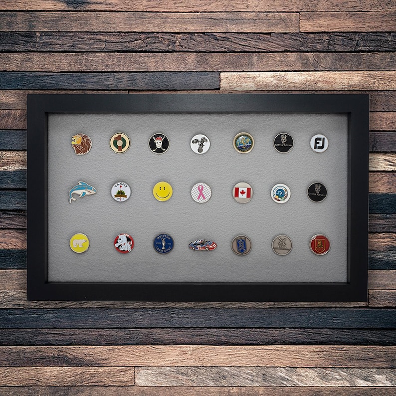 Golf Ball Marker Display Case | Holds 40 Flat or Pegged Ball Markers ...