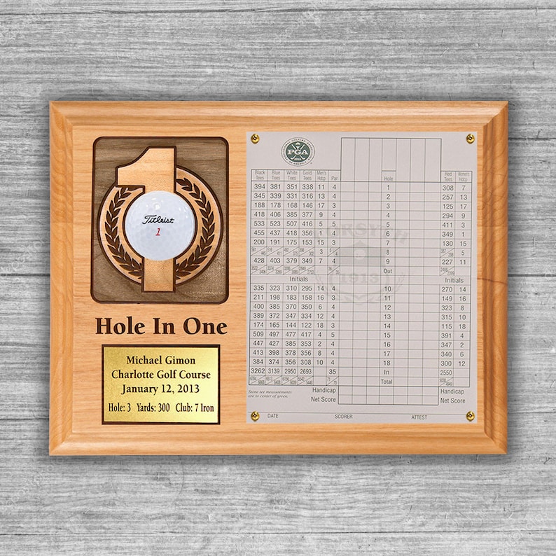 Golf Hole in One Wall Mounted Plaque | Display Your Golf Ball and ...