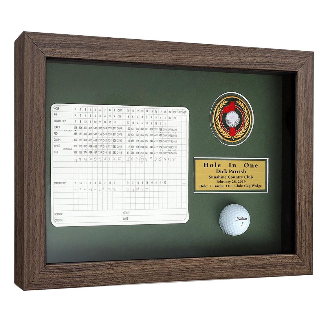 Golf Hole‑in‑one Enclosed Shadowbox | 3 Frame Colors With Acrylic Front ...