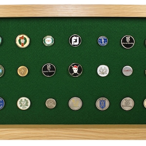 Golf Ball Marker Display Case | Holds 40 Flat or Pegged Ball Markers ...