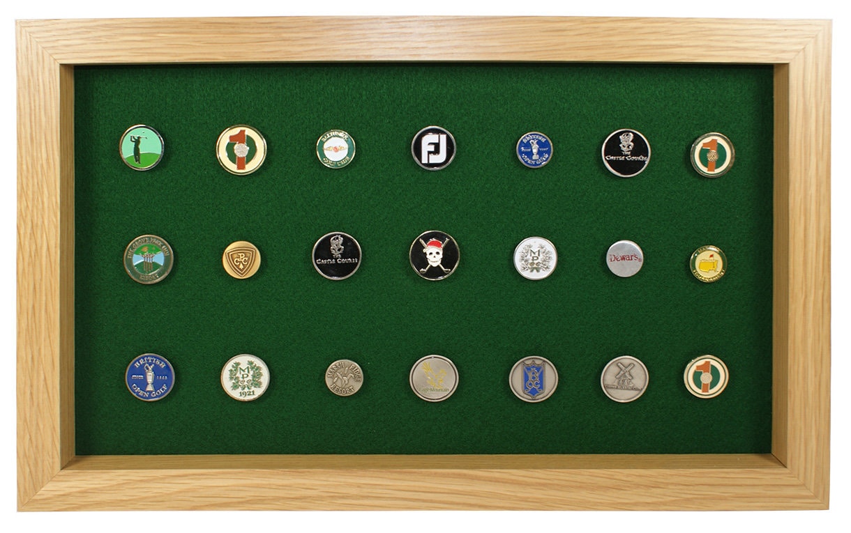Golf Ball Marker Display Case | Holds 40 Flat or Pegged Ball Markers ...