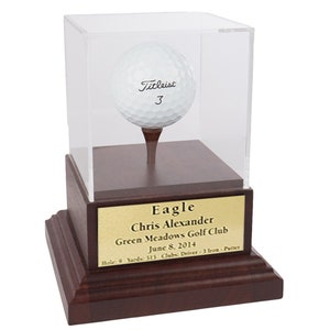 Acrylic Golf Eagle, Double Eagle or Albatross Display With Cherry Wood ...