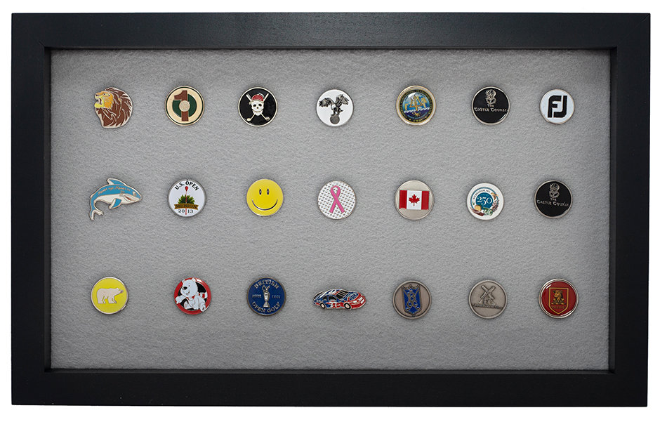 Golf Ball Marker Display Case | Holds 40 Flat or Pegged Ball Markers ...