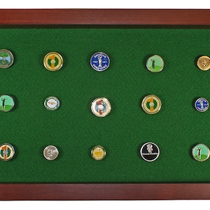 Golf Ball Marker Display Case | Holds 40 Flat or Pegged Ball Markers ...