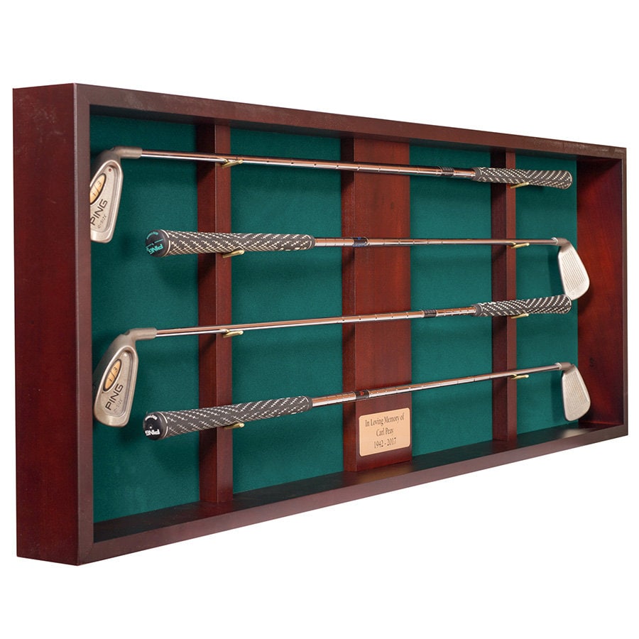 Golf Club Shadow Box Display | Solid Hardwood With Cherry Finish ...