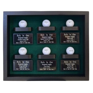 Six Golf Holes-in-one Ball Shadow Box Display ~ 4 Color Options ...