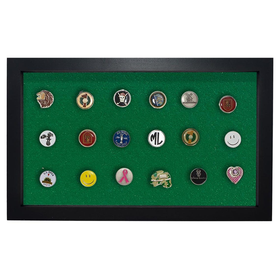 Golf Ball Marker Display Case | Holds 40 Flat or Pegged Ball Markers ...