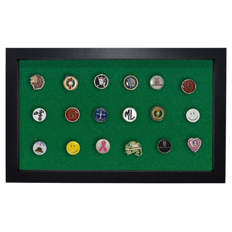 Golf Ball Marker Display Case | Holds 40 Flat or Pegged Ball Markers ...
