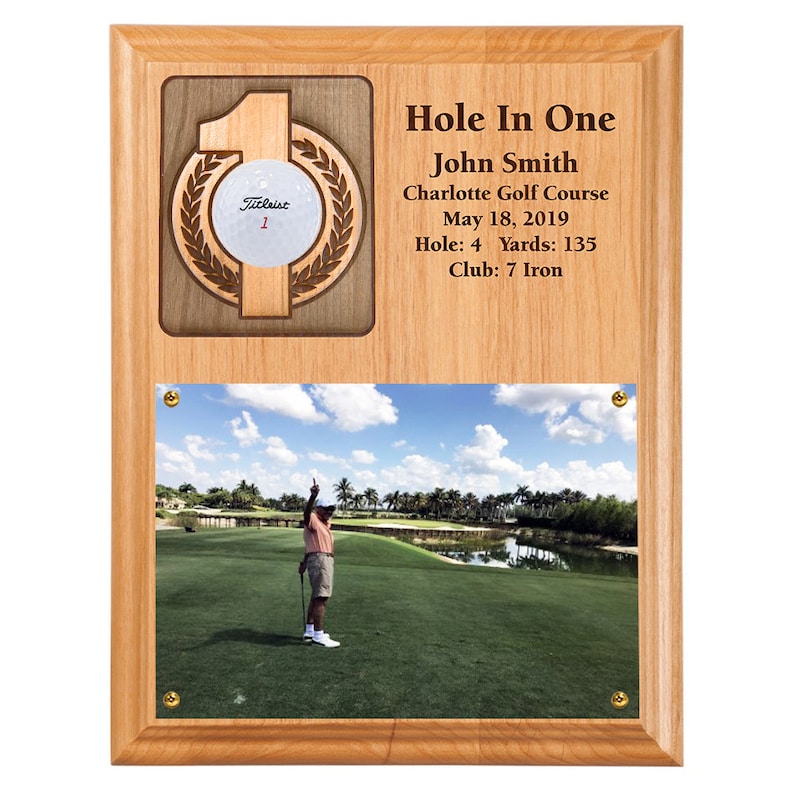 Golf Hole in One Wall Mounted Plaque | Display Your Golf Ball and ...