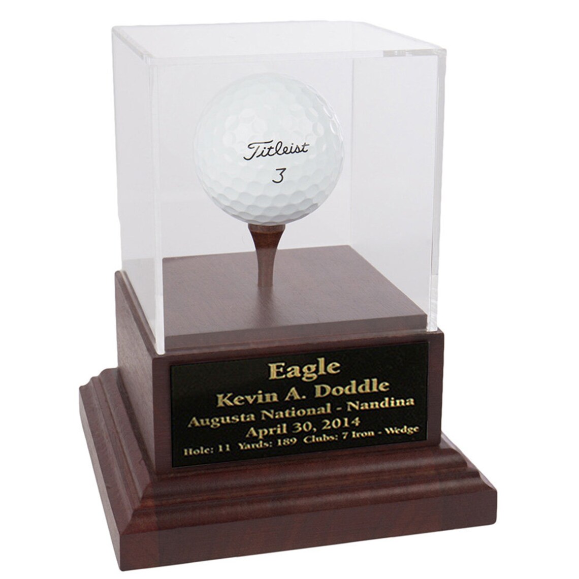 Acrylic Golf Eagle, Double Eagle or Albatross Display With Cherry Wood ...