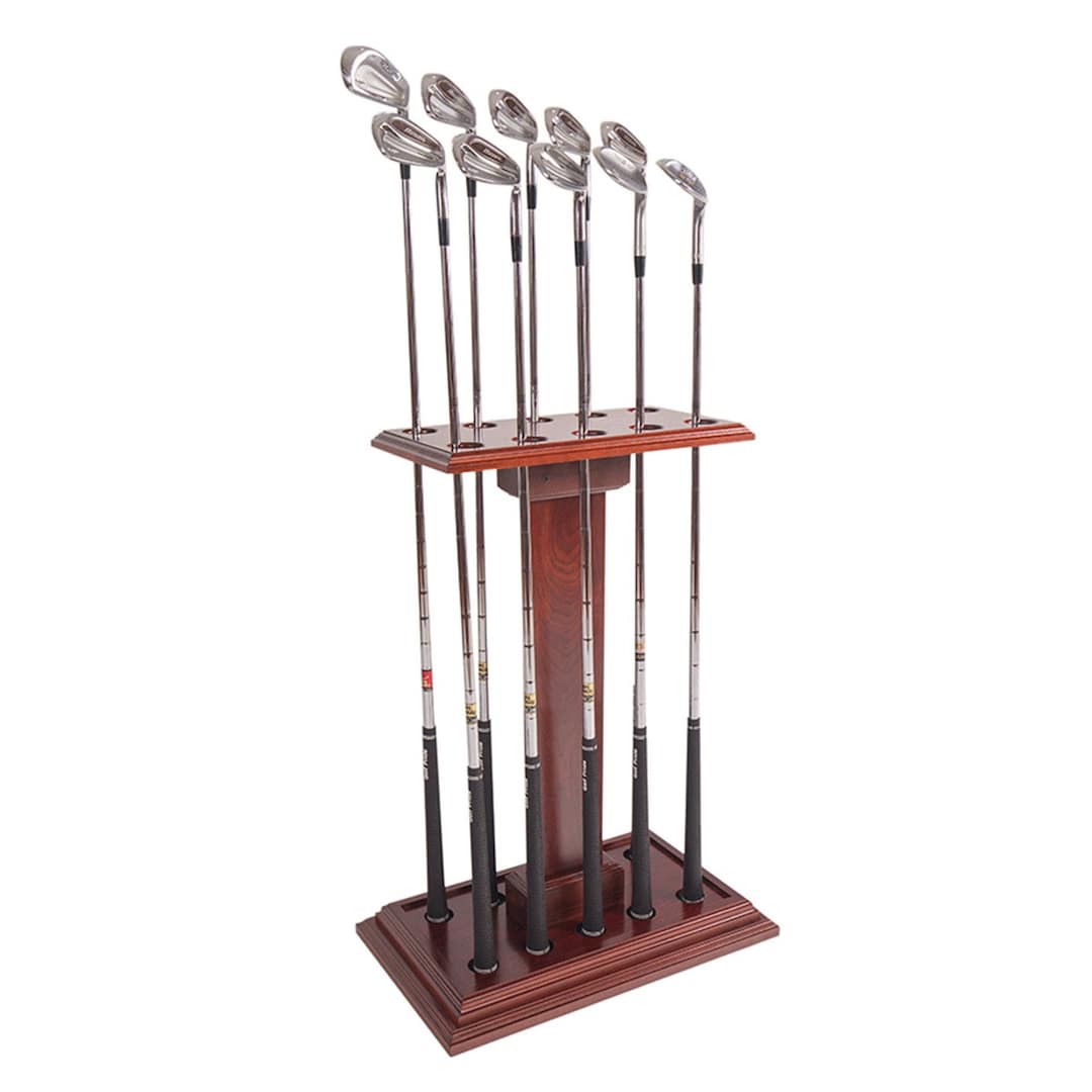 Premium Wooden Golf Club Display Rack~10 Club Capacity~solid Wood With ...