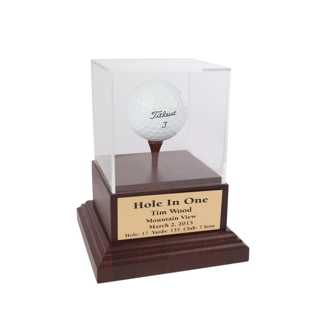 Acrylic Hole in One Golf Ball Display With Wood Base | Includes ...