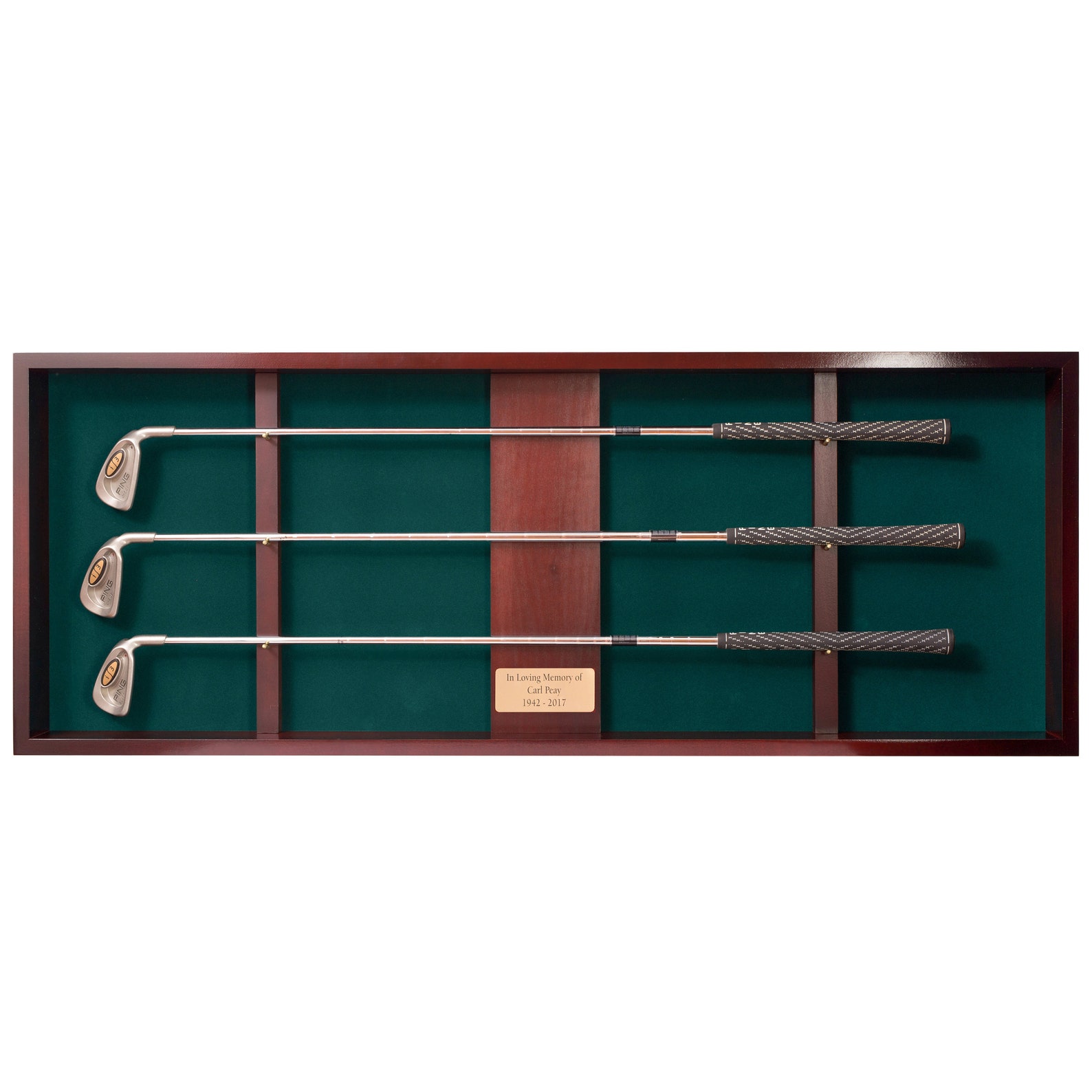Golf Club Shadow Box Display | Solid Hardwood With Cherry Finish ...