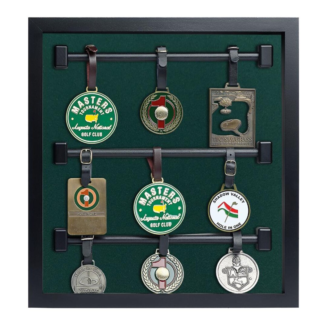 Golf Bag Tag Collection Display With Acrylic Cover | Holds 40 Bag Tags ...