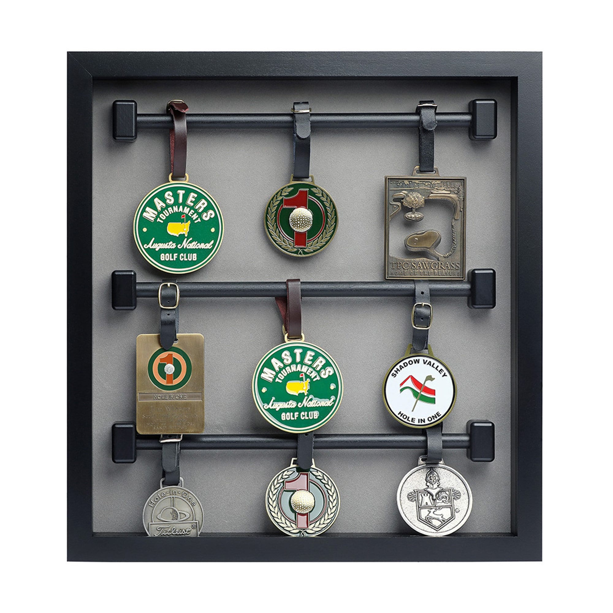Golf Bag Tag Collection Display With Acrylic Cover | Holds 40 Bag Tags ...