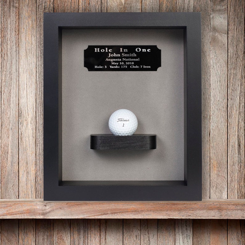 Golf Hole-in-one Shadowbox With Ball Shelf | 4 Color Options | Includes ...