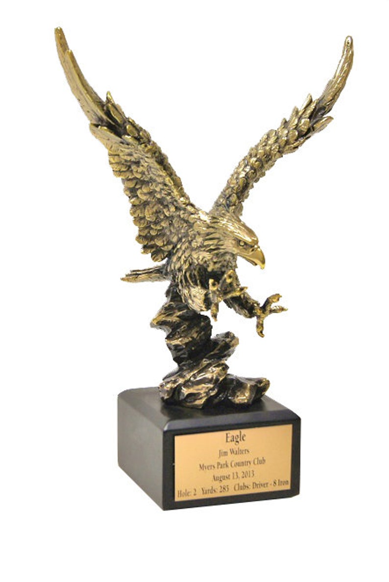 Large Brass Golf Eagle, Double Eagle or Albatross Trophy | Includes ...