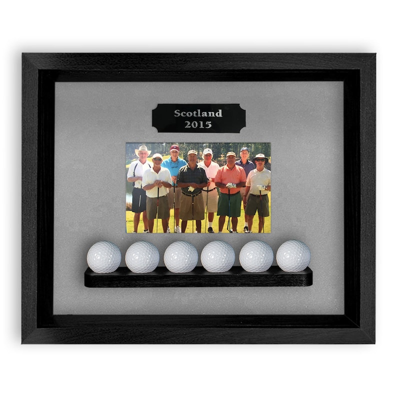 Six Golf Ball Shadow Box Display 3 Color Options Includes Acrylic Cover ...