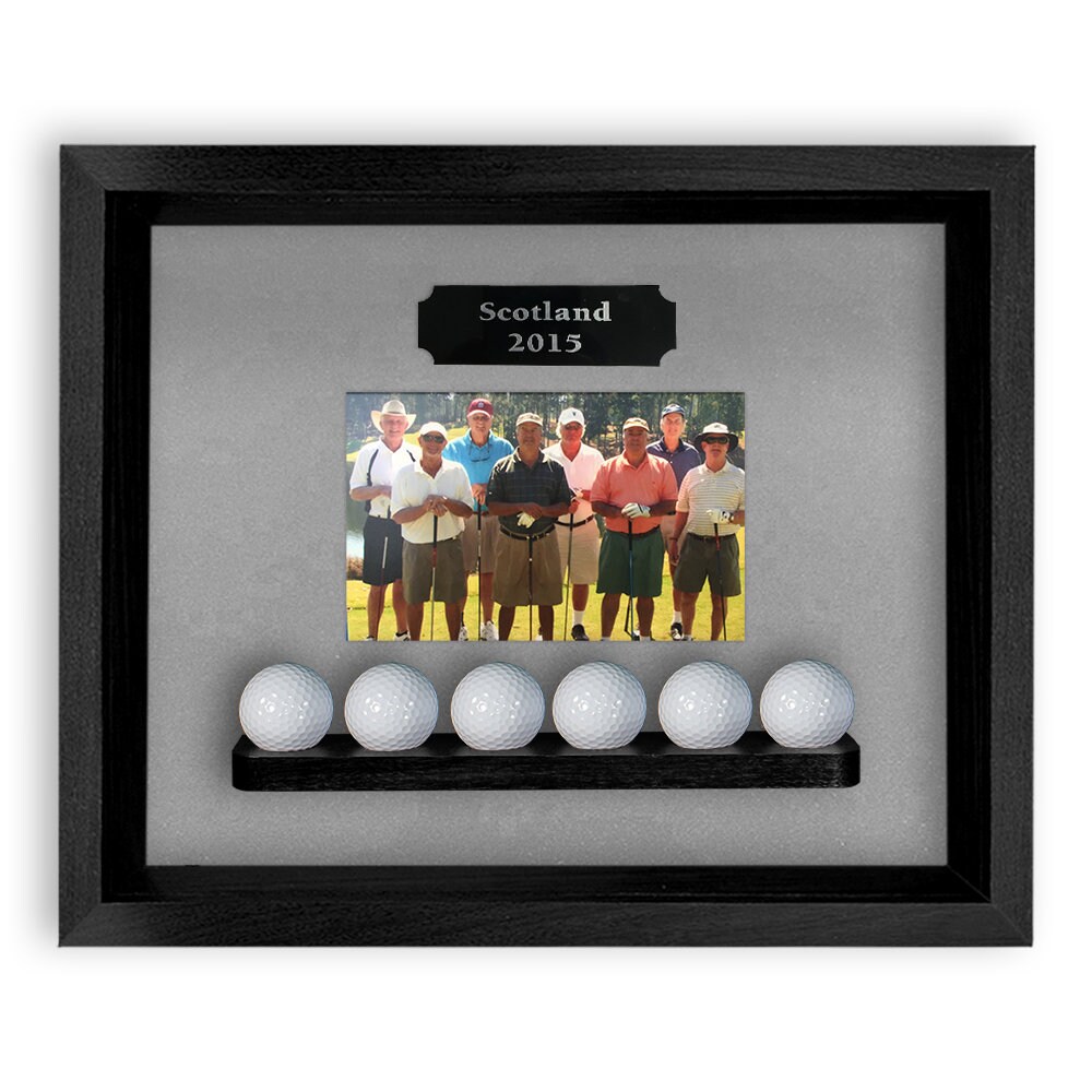 Six Golf Ball Shadow Box Display 3 Color Options Includes Acrylic Cover ...