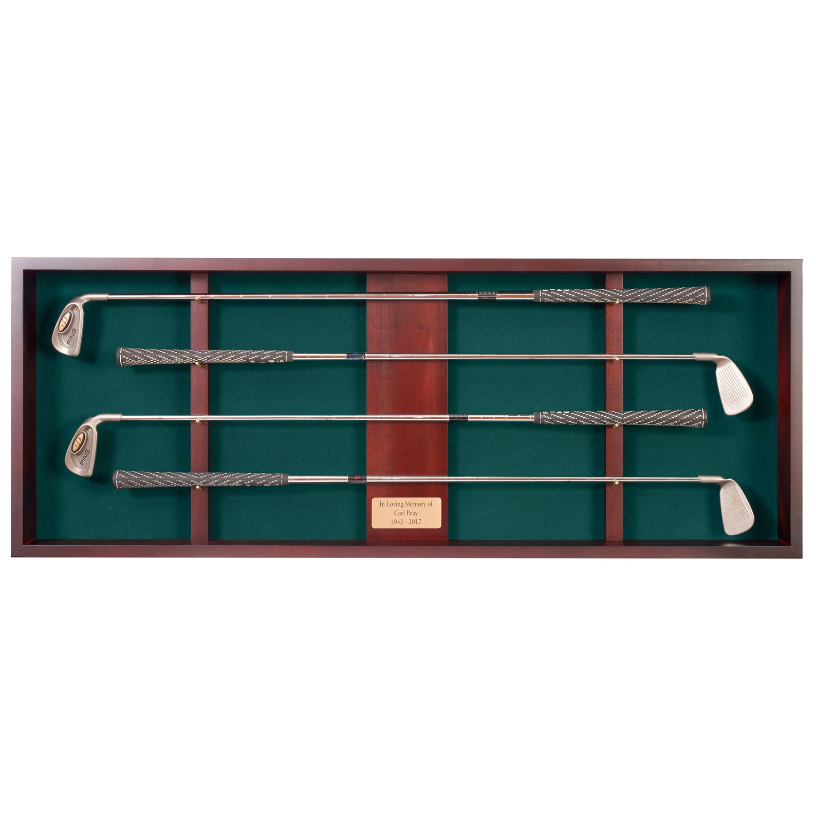 Golf Club Shadow Box Display | Solid Hardwood With Cherry Finish ...