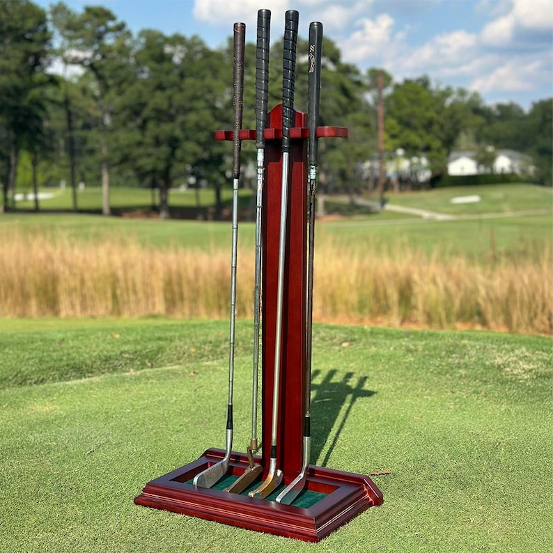 Premium Wooden Golf Putter Stand | Solid Wood | 3 Color Options | 4 ...