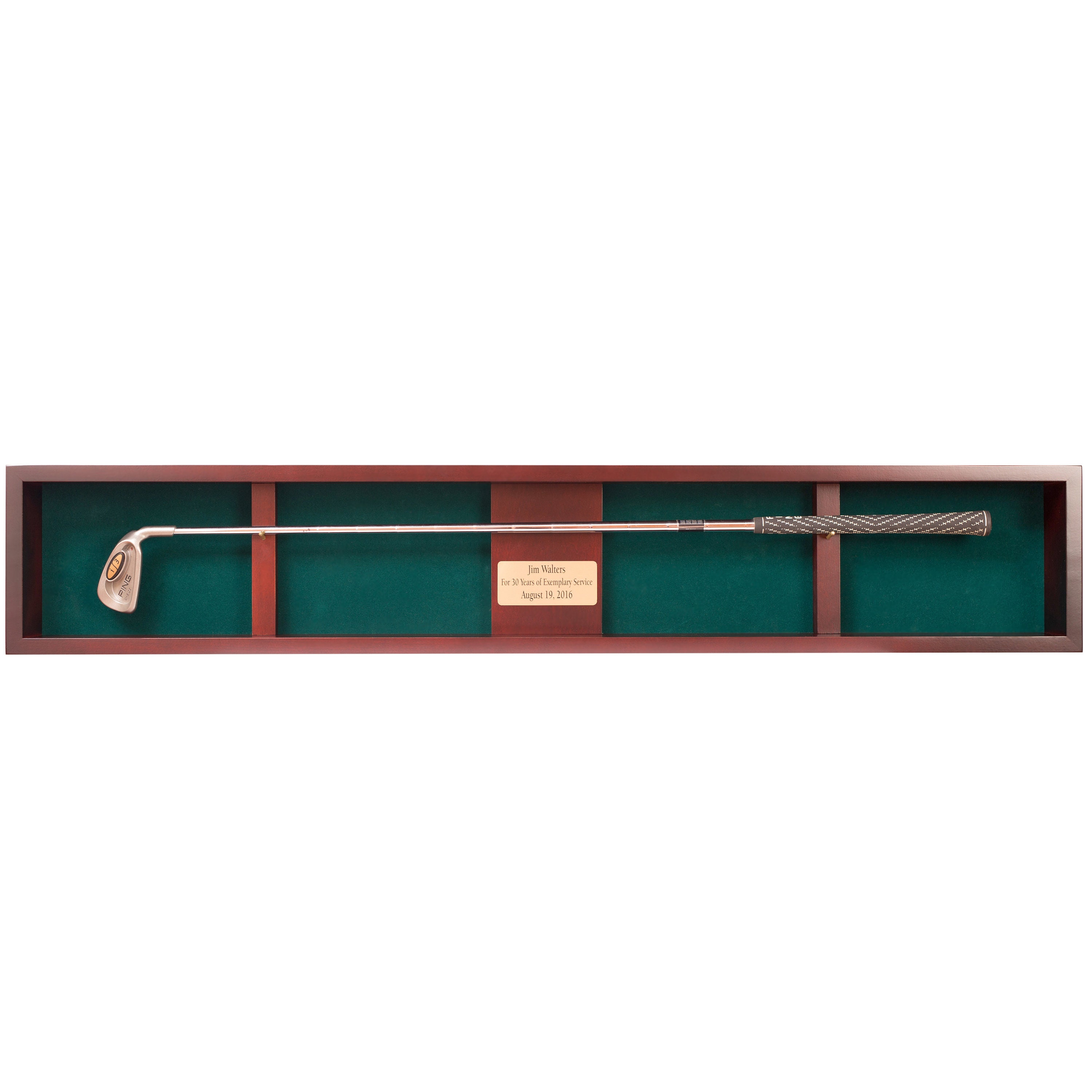 Golf Club Shadow Box Display | Solid Hardwood With Cherry Finish ...