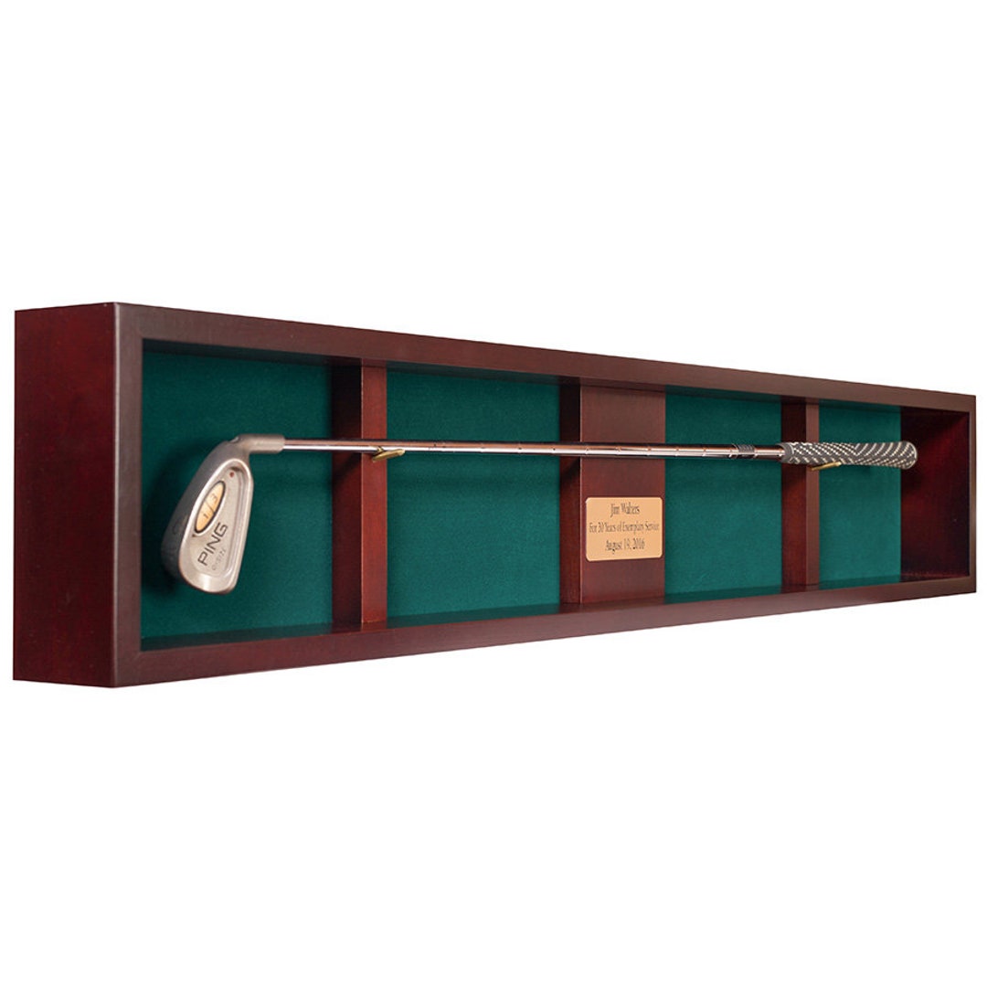 Golf Club Shadow Box Display | Solid Hardwood With Cherry Finish ...