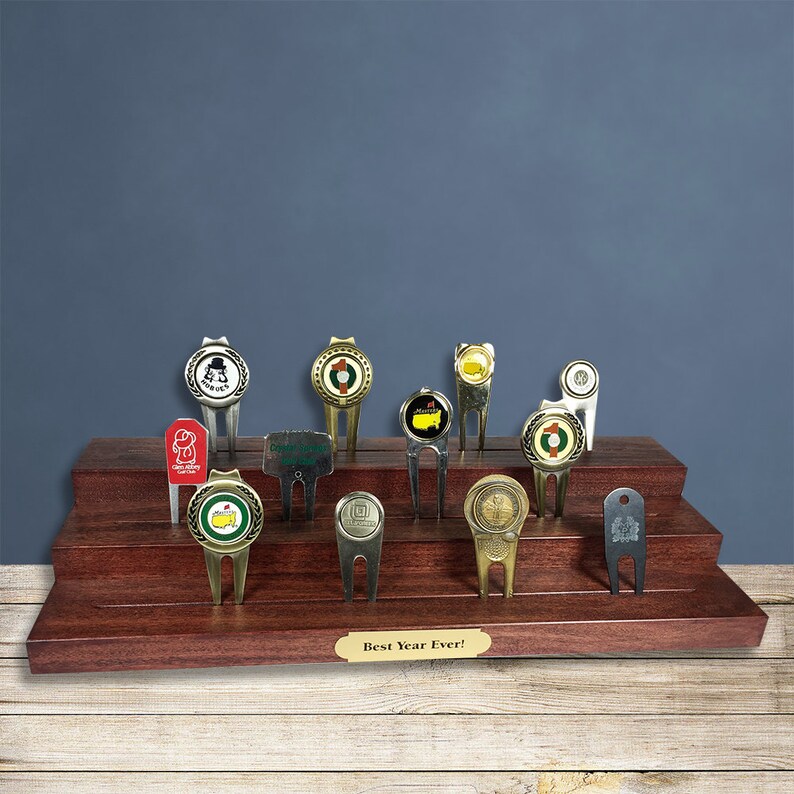 Golf Divot Tool Step Display | Cherry Finish | Solid Hardwood ...