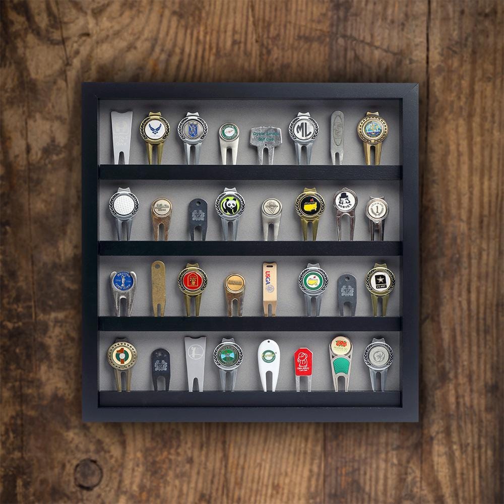 Golf Divot Tool Display Case | Holds 40 Divot Tools | Acrylic Cover ...