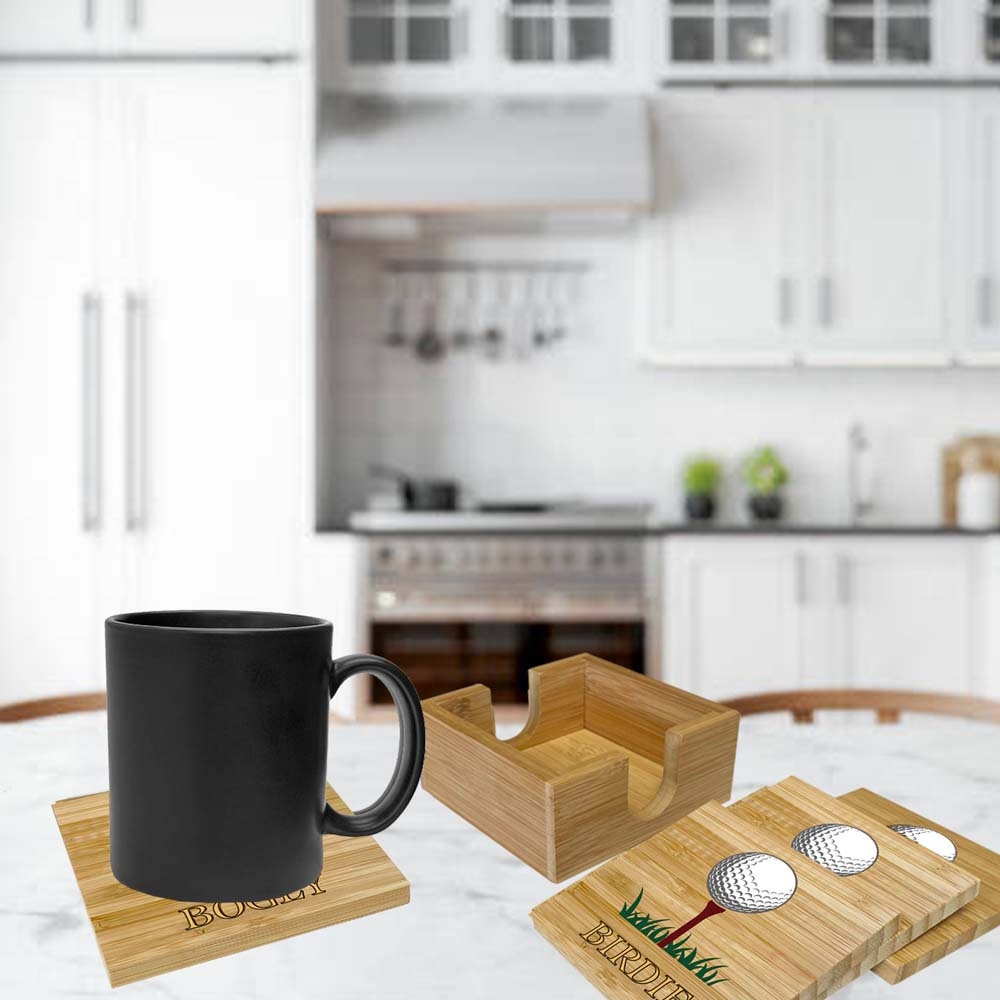 Custom Bamboo Golf Score Coaster Setset of 4 Coasters - Etsy