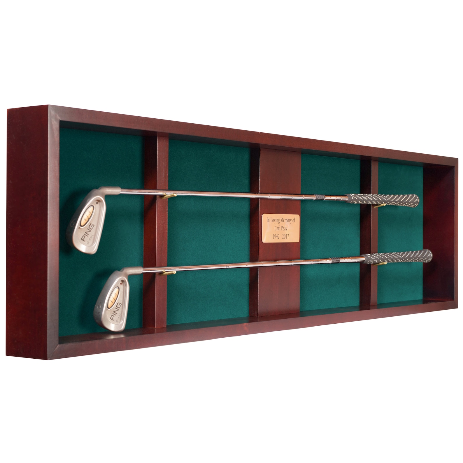 Golf Club Shadow Box Display | Solid Hardwood With Cherry Finish ...