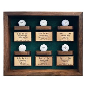 Six Golf Holes-in-one Ball Shadow Box Display ~ 4 Color Options ...