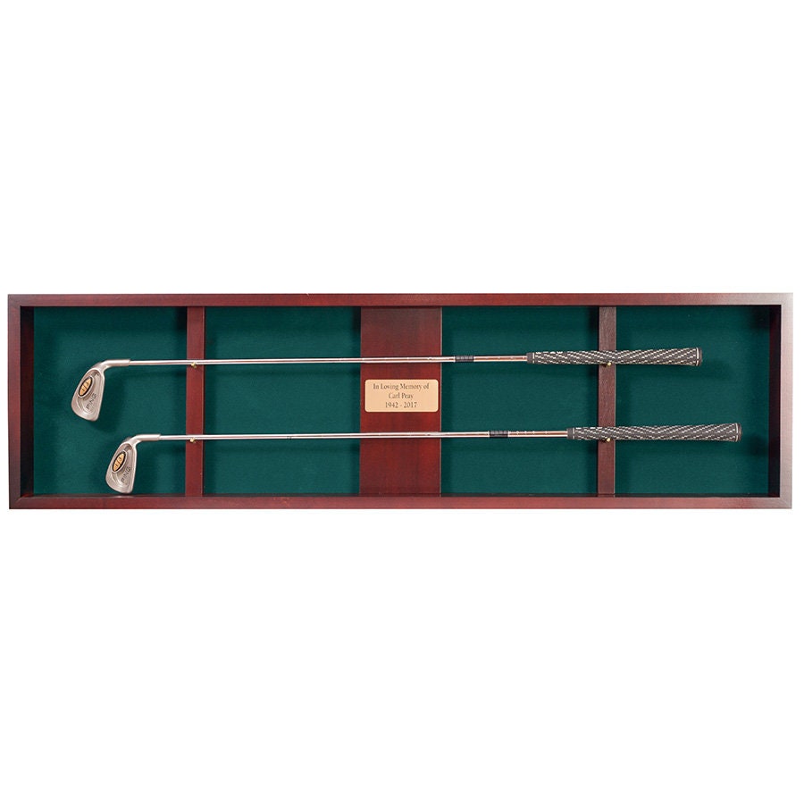 Golf Club Shadow Box Display | Solid Hardwood With Cherry Finish ...