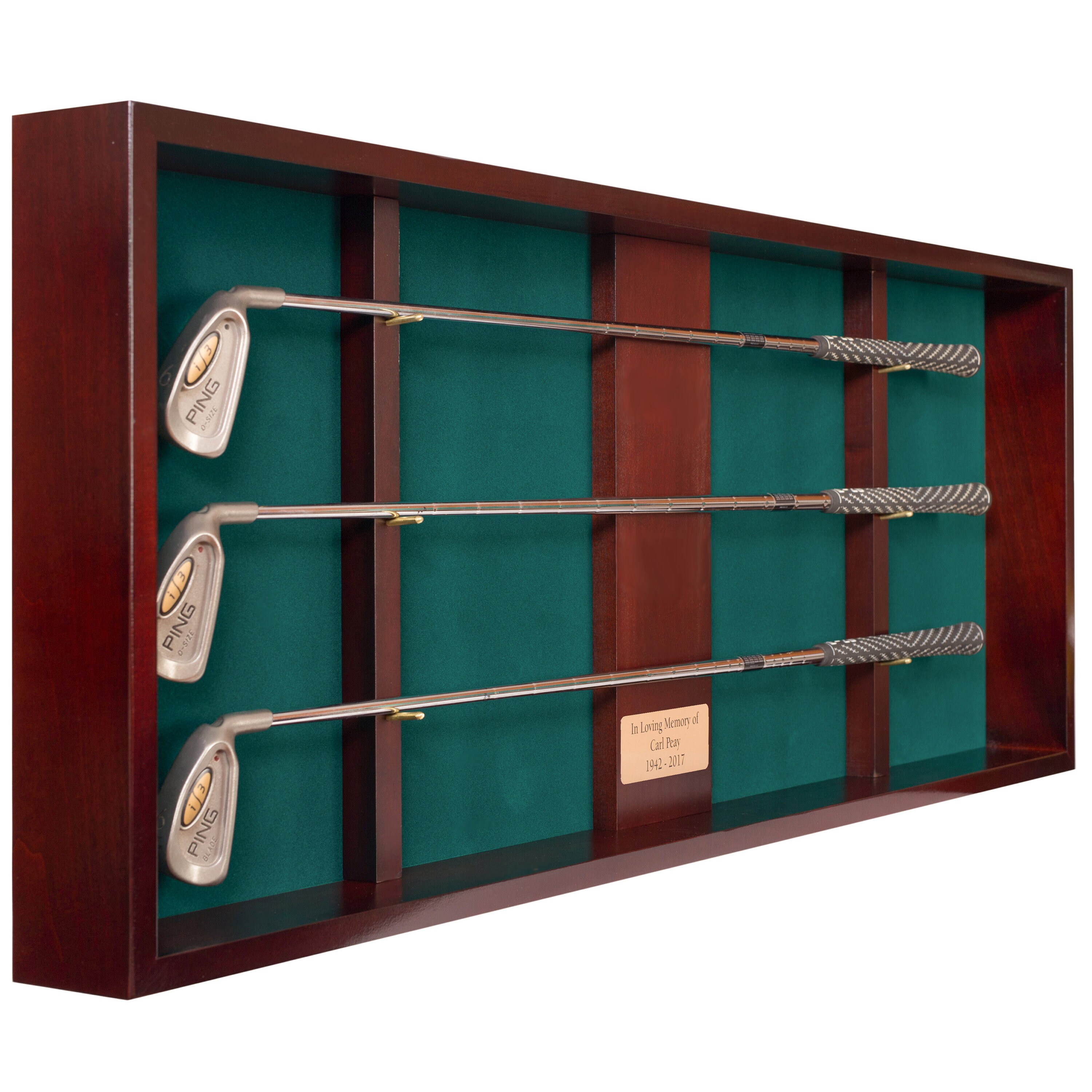 Golf Club Shadow Box Display | Solid Hardwood With Cherry Finish ...