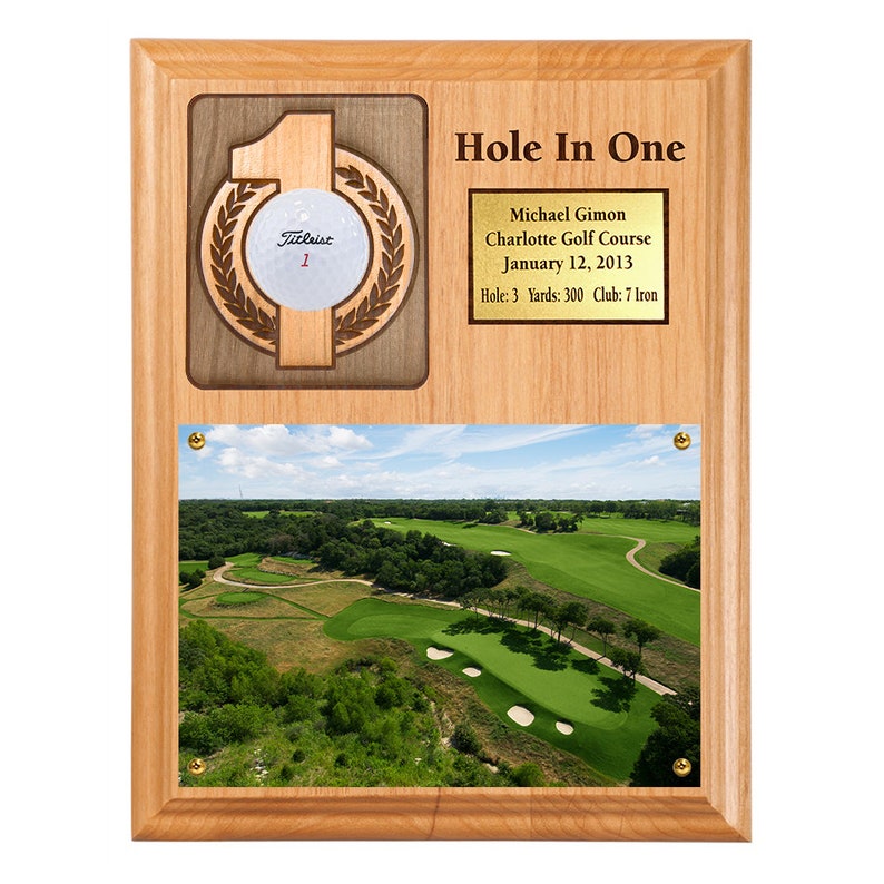 Golf Hole in One Wall Mounted Plaque | Display Your Golf Ball and ...