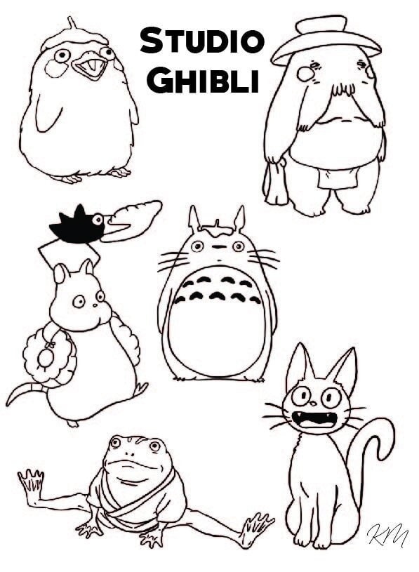 Ghibli, Studio Ghibli Flash, Tattoo Flash Prints, Tattoo Flash, Tattoo ...