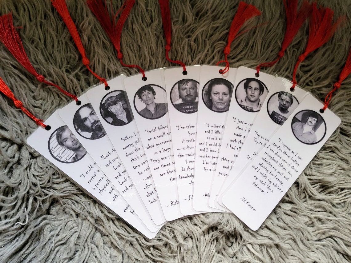Serial Killer Bookmarks, Horror, Horror Decor, Horror Bookmarks, Serial ...