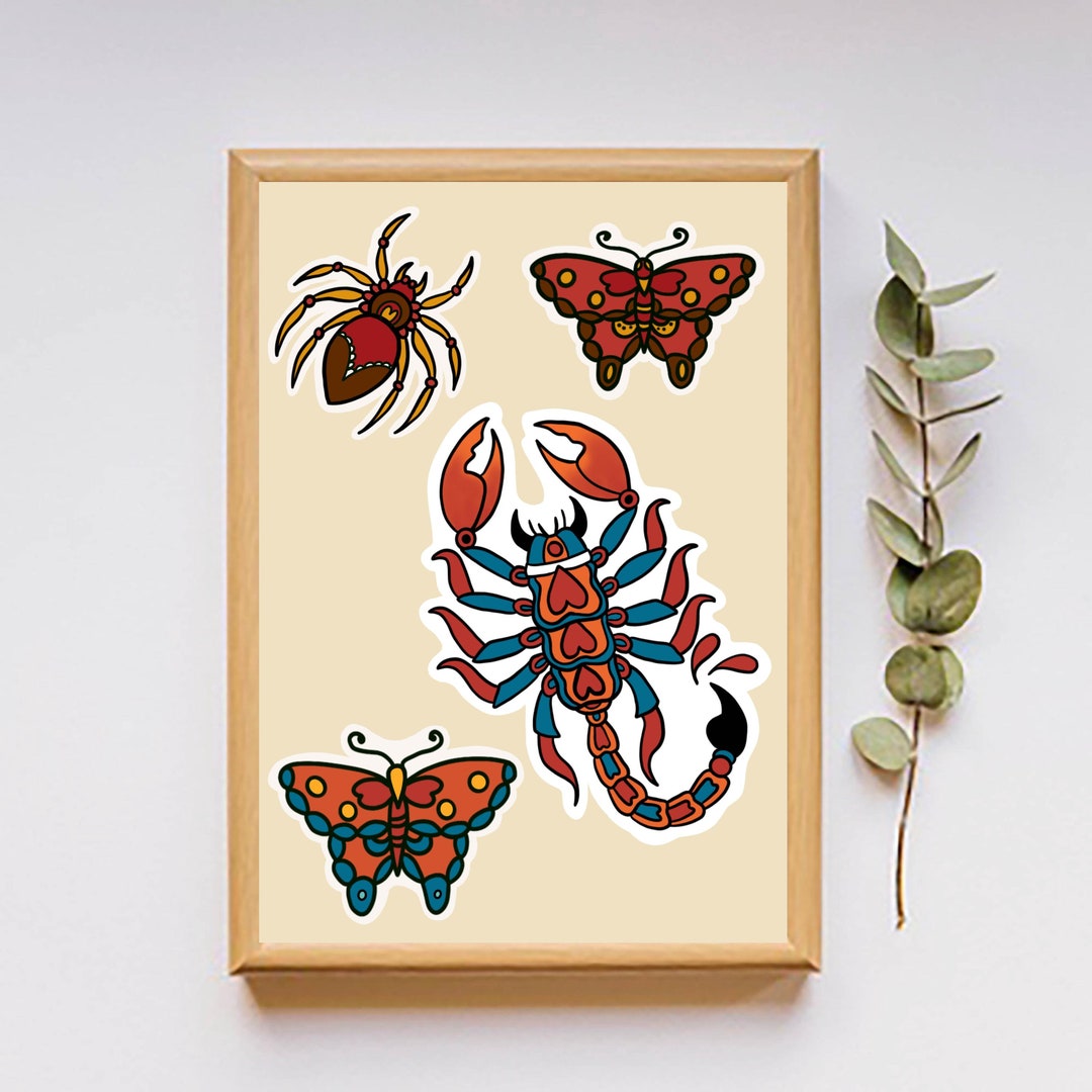 Bugs Art Print, Traditional Tattoo Art, Traditional Tattoo Art Print ...