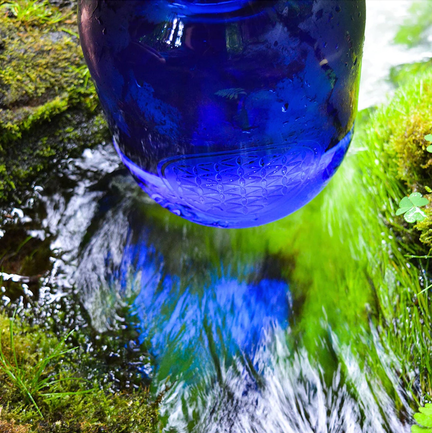 5 Liter Sandblasted Blue Glass Water Bottle - Etsy