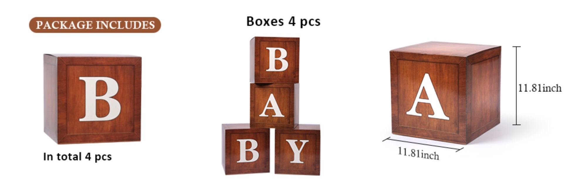 Baby Boxes With Letters for Baby Showerballoon Boxes With - Etsy