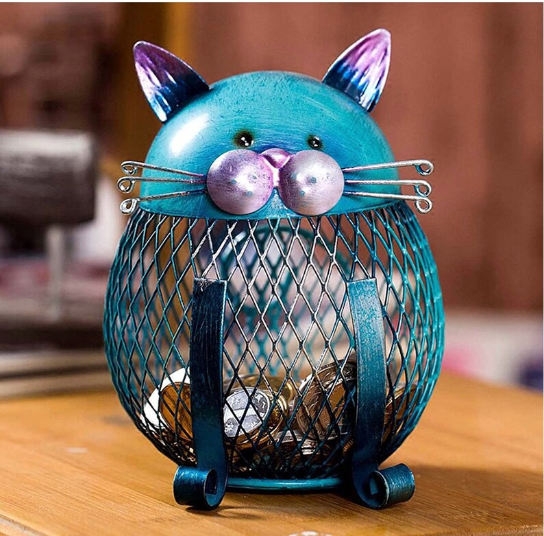 Home Bank Cat Piggy Bank Cat Money Bank Money Boxmetal - Etsy